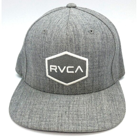 RVCA | Accessories | Rvca Hat Adult Gray Snapback Mid Fit Street Surt Cap Flat Brim Wool Blend ...